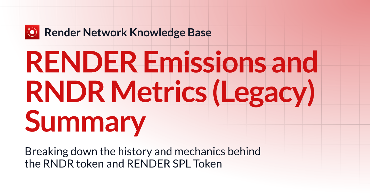 RENDER Emissions and RNDR Metrics (Legacy) Summary | Render Network Knowledge Base